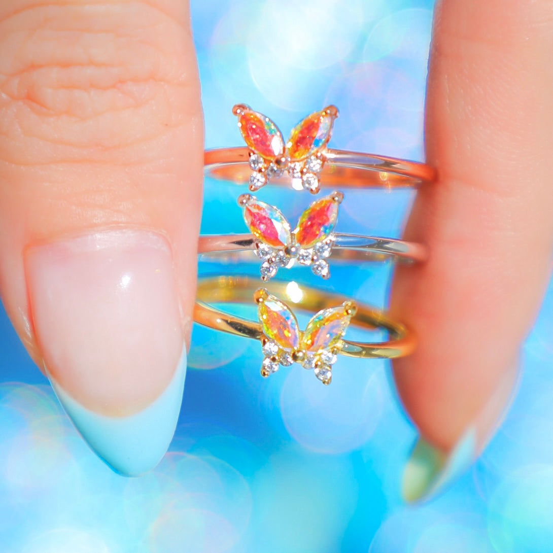 Radiant Butterfly Ring | Butterfly Jewelry for Her | Adjustable Rings ...
