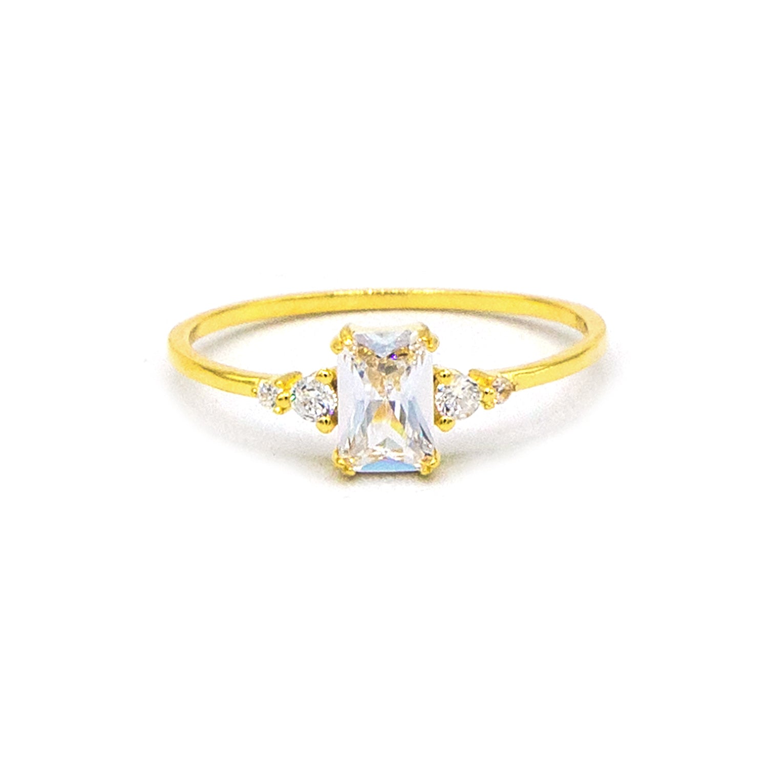 Classic Rectangle Ring | US Size 7 Promise Ring for Her | Gold & Silver ...